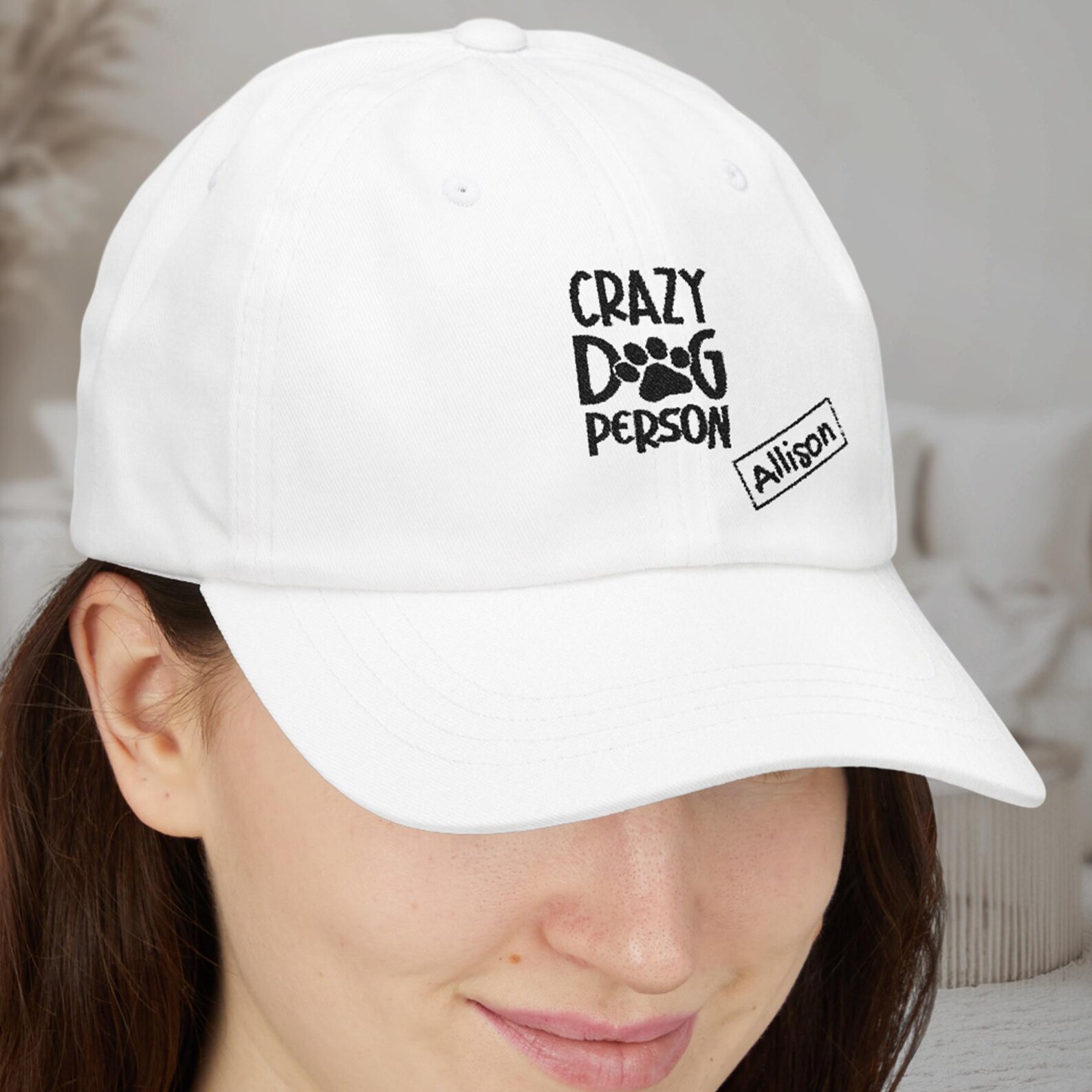 Crazy Dog Person Custom Embroidered Cap, Sarcastic Dog Hat, Custom Dog ...