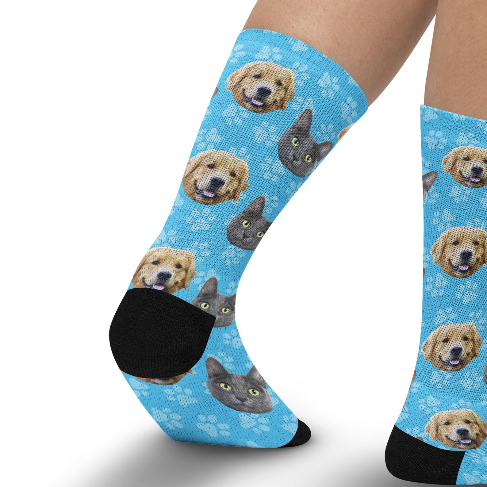 Custom Cat Face Socks Personalized Cat Christmas Gift Pet Socks ...