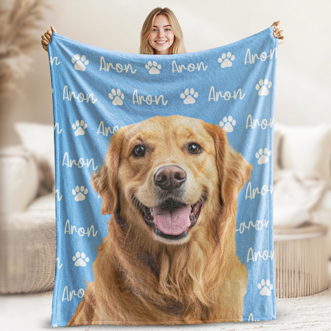 Personalized Dog Blanket Using Pet Photo and Name, Custom Dog Blanket ...