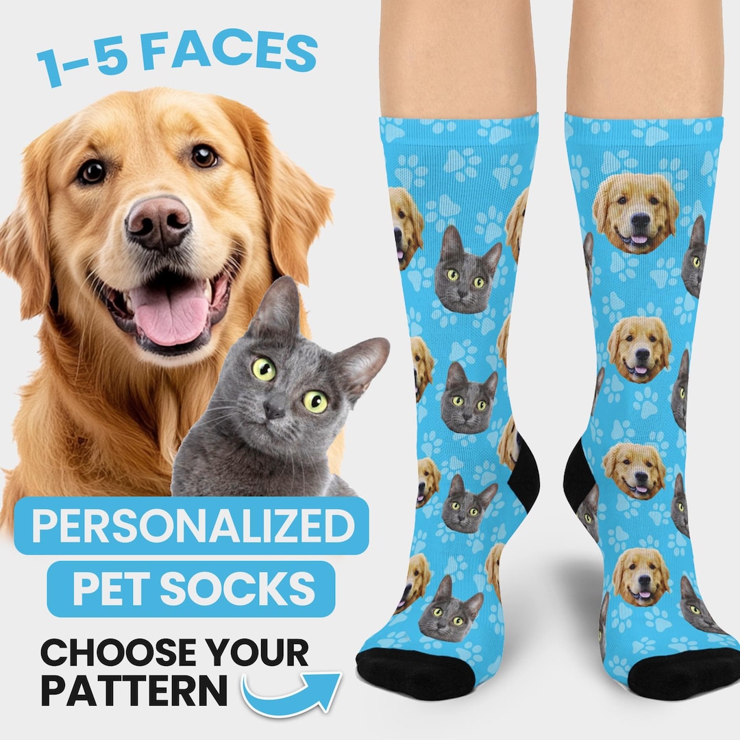 Custom Pet Face Socks Personalized Dog Christmas Gift Pet Socks ...