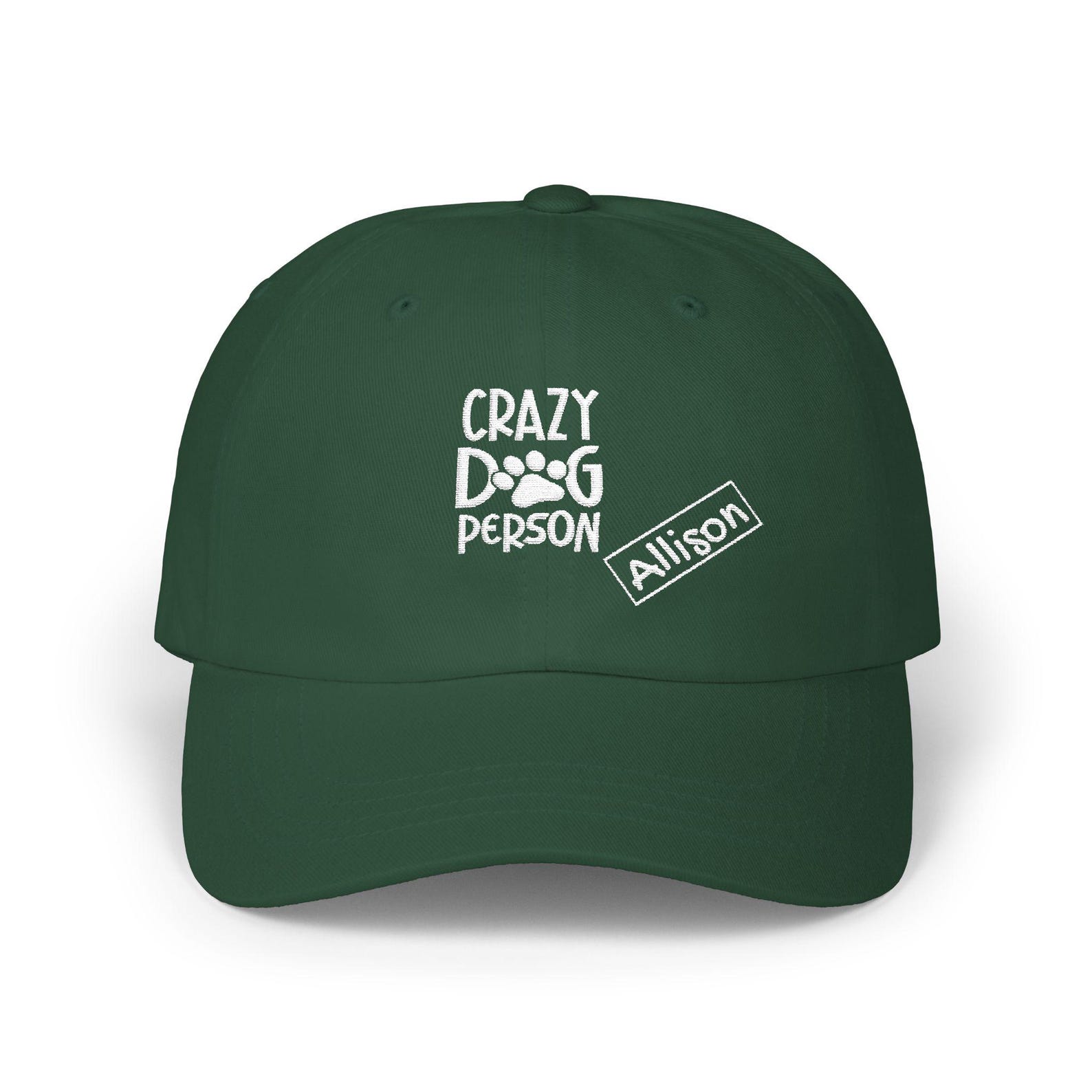 Crazy Dog Person Custom Embroidered Cap, Sarcastic Dog Hat, Custom Dog ...