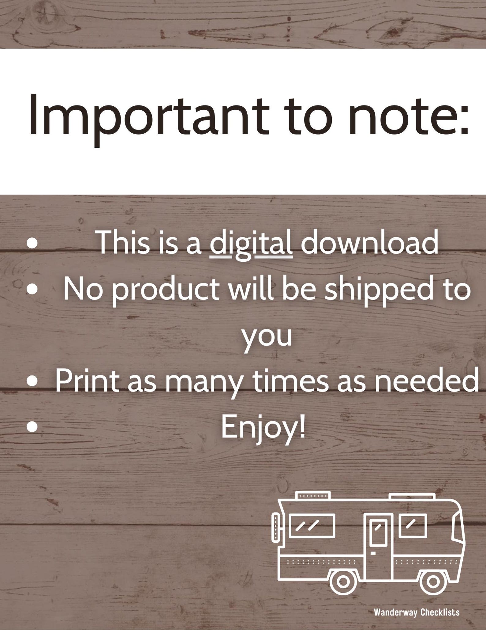 Printable RV Checklist | RV Camping Checklist - Etsy