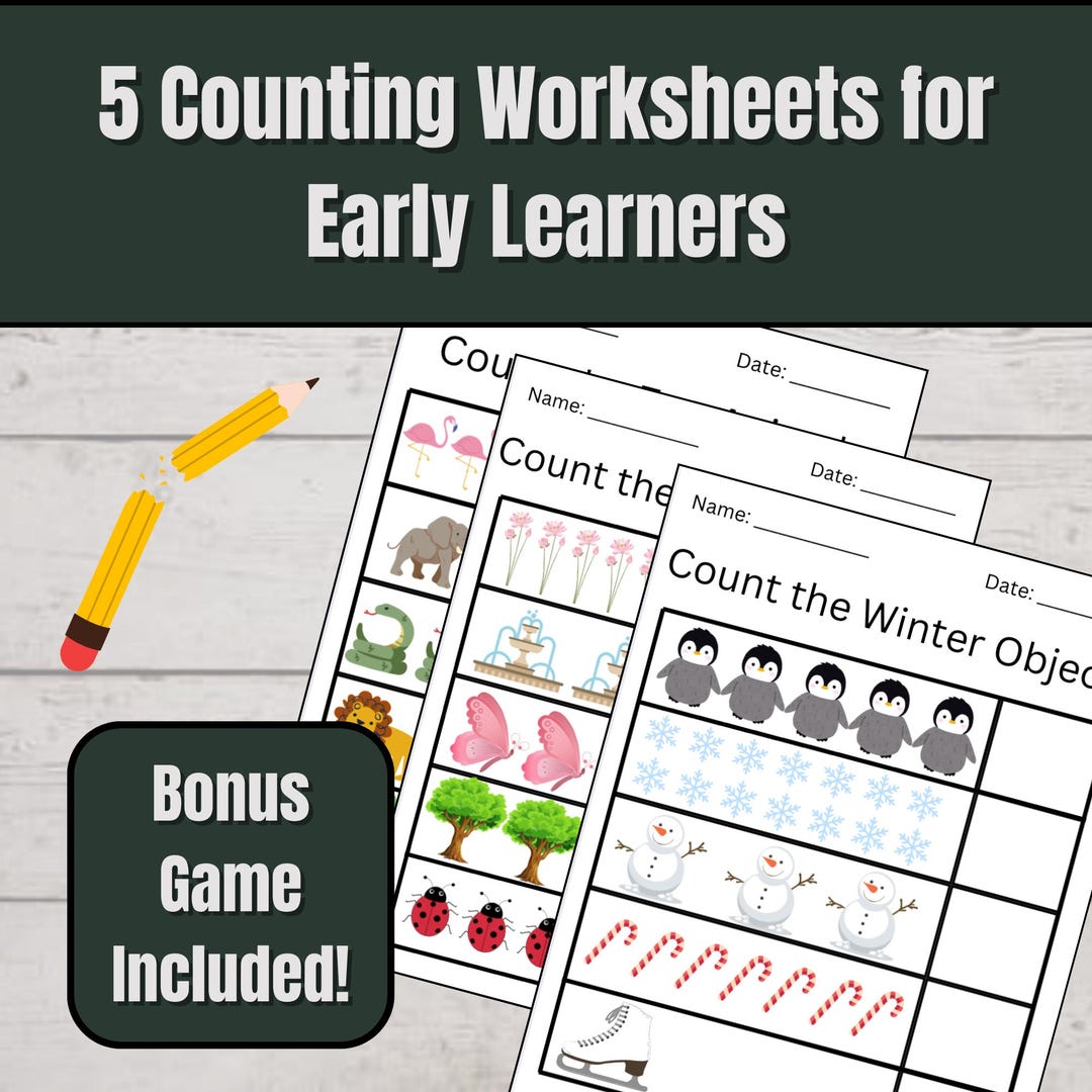5 Fun Counting Worksheets for Kids: Fun Themed Math Activities With ...