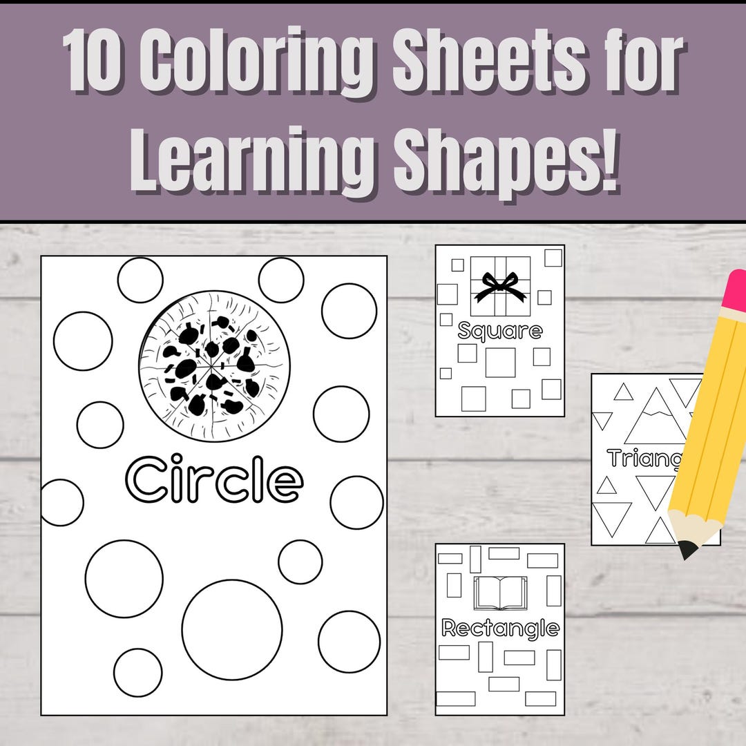 10 Fun Shape Coloring Pages, Shape Identification, Printable Kids ...