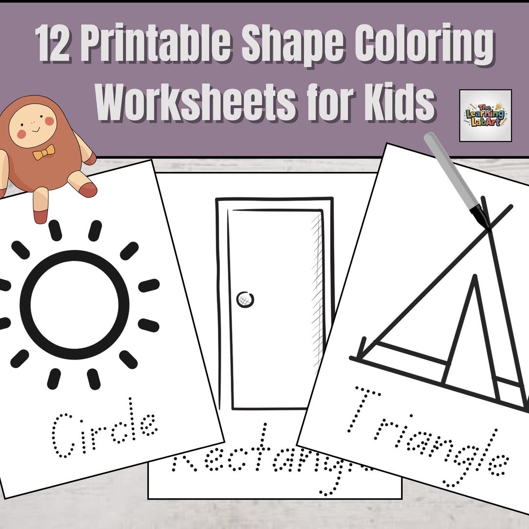 12 Printable Shape Coloring Worksheets for Kids: Preschool ...