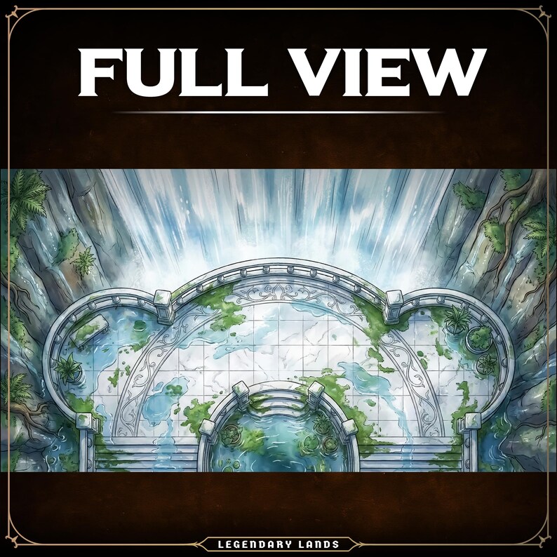 Waterfall Dnd Battlemap | TTRPG Map Compatible With Dungeons and ...