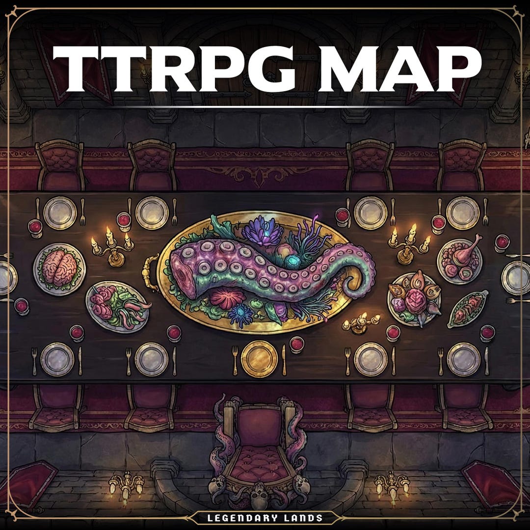 Brain Eater Feast Battlemap | TTRPG Map Compatible With Dungeons and ...