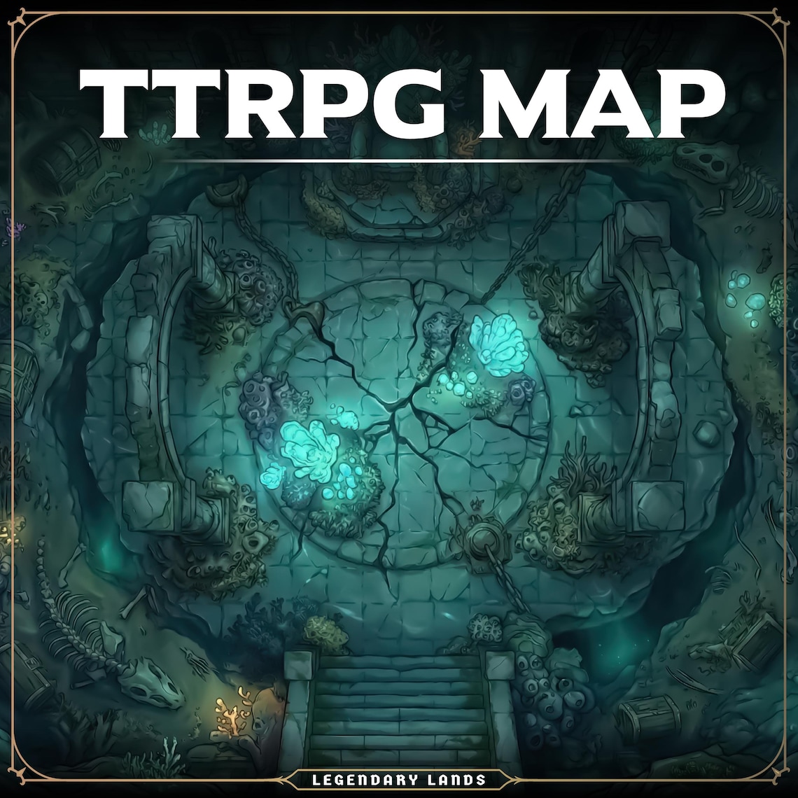 Aquatic Dungeon Boss Battlemap | TTRPG Map Compatible With Dungeons and ...
