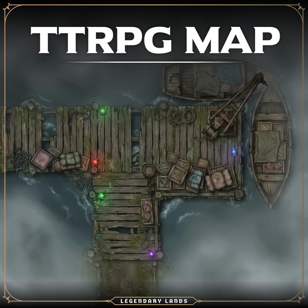 Foggy Swamp Dock Dnd Battlemap | TTRPG Map Compatible With Dungeons and ...