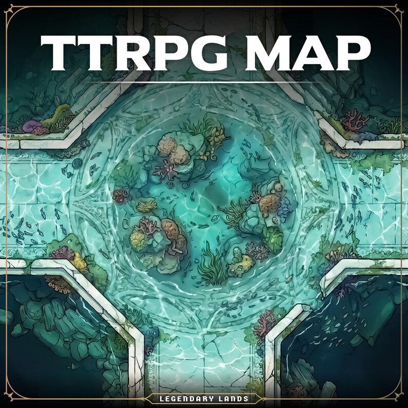 Merfolk Ruins Dnd Battlemap | TTRPG Map Compatible With Dungeons and ...