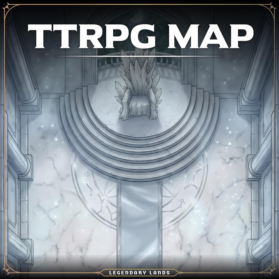 Throne Room Dnd Battlemap | TTRPG Map Compatible With Dungeons and ...