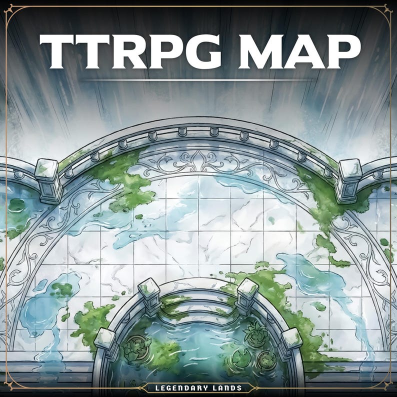 Waterfall Dnd Battlemap | TTRPG Map Compatible With Dungeons and ...