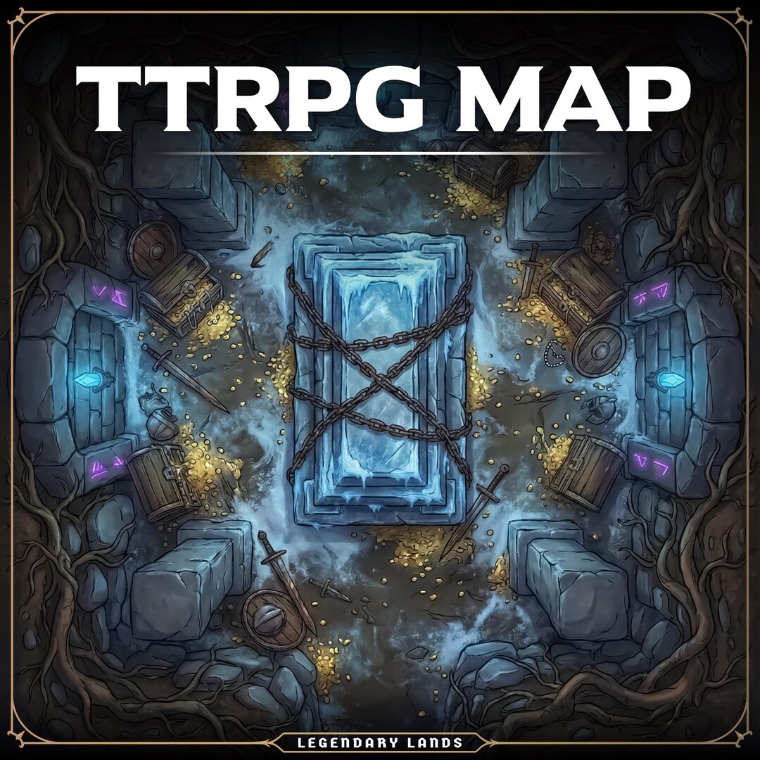 Icy Crypt Tomb Dnd Battlemap | TTRPG Map With Token Compatible With ...