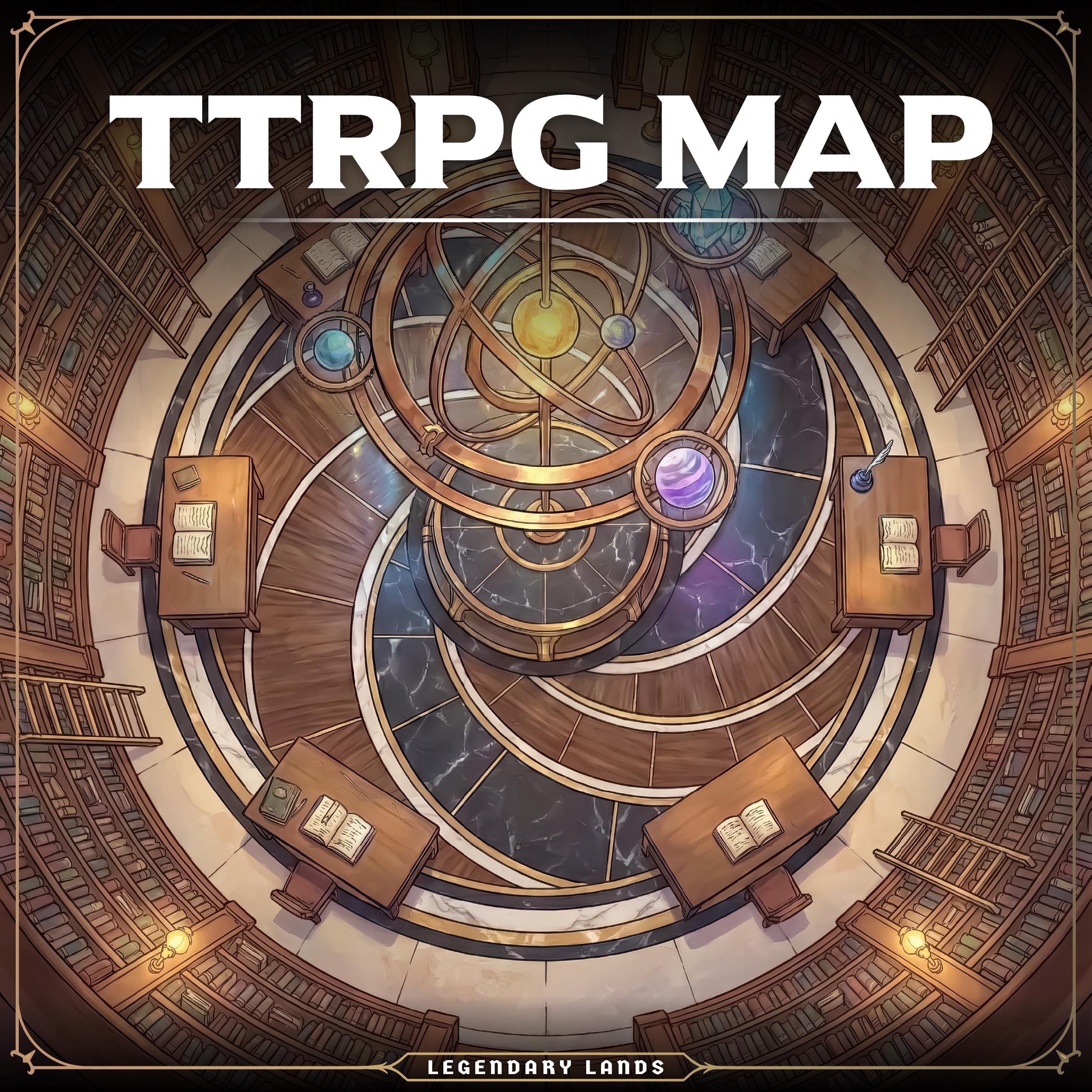 Arcane Library Dnd Battlemap | TTRPG Map Compatible With Dungeons and ...