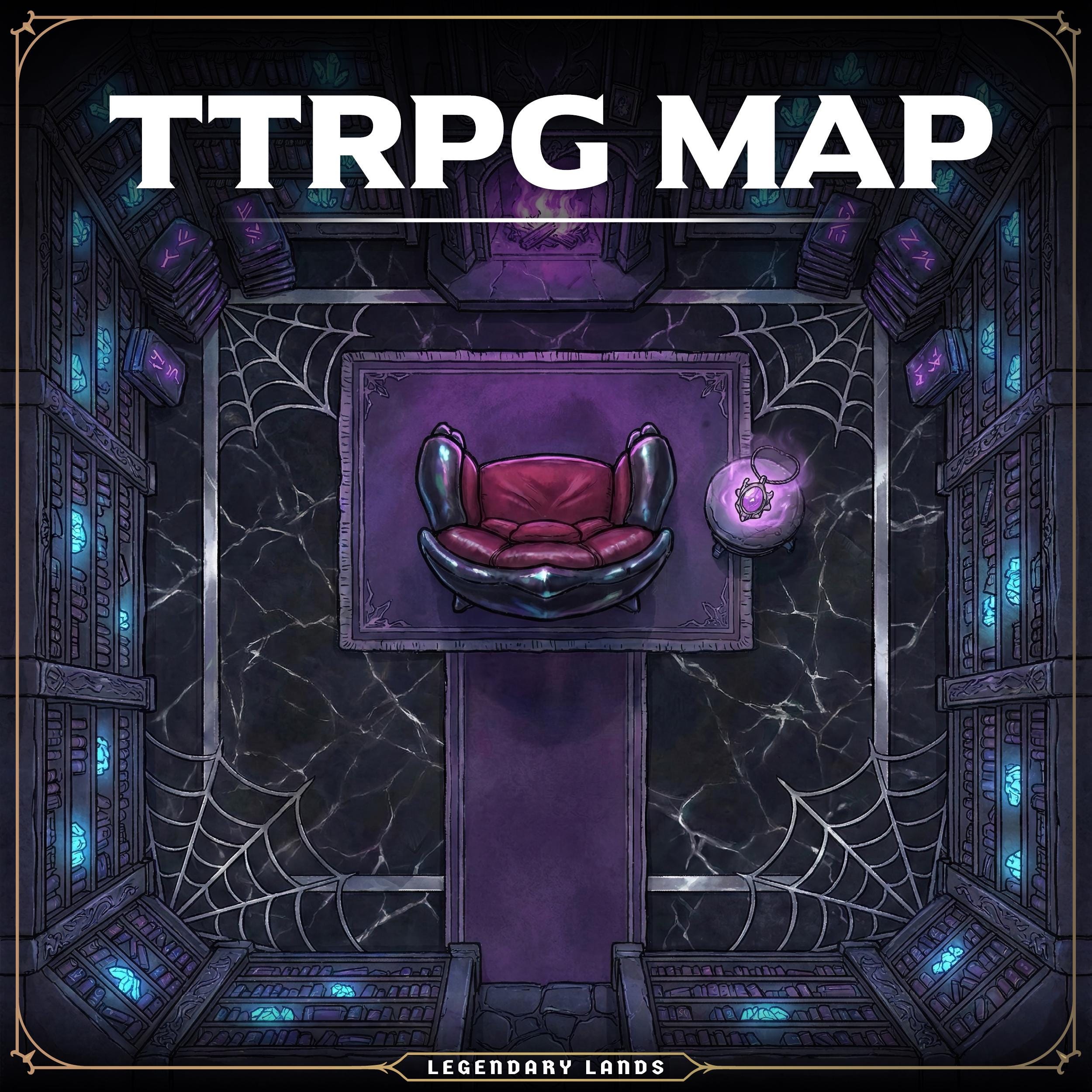 Dark Elf Library Battlemap | TTRPG Map Compatible With Dungeons and ...