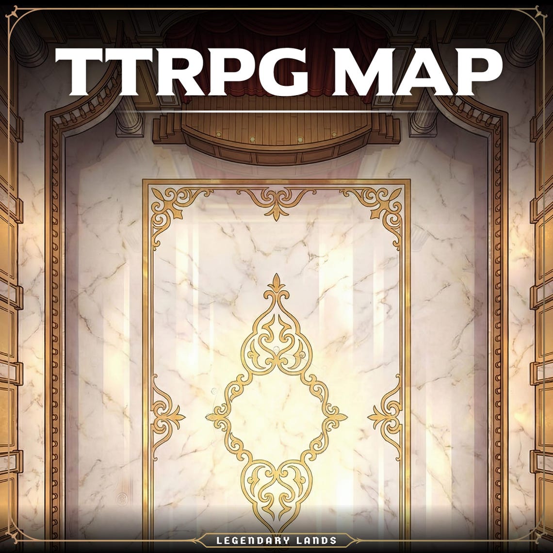Noble Ballroom Hall Battlemap | TTRPG Map Compatible With Dungeons and ...