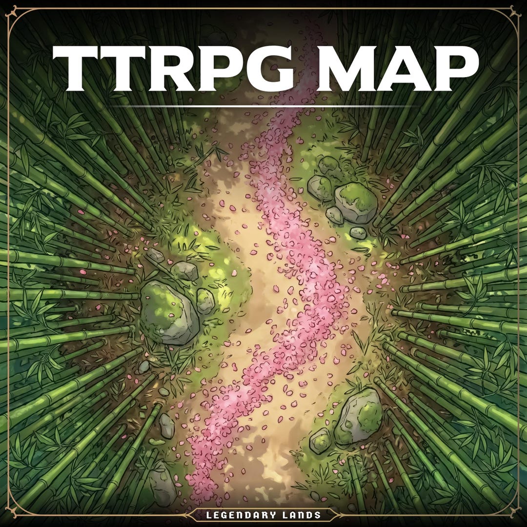 Bamboo Forest Path Dnd Battlemap | TTRPG Map Compatible With Dungeons ...