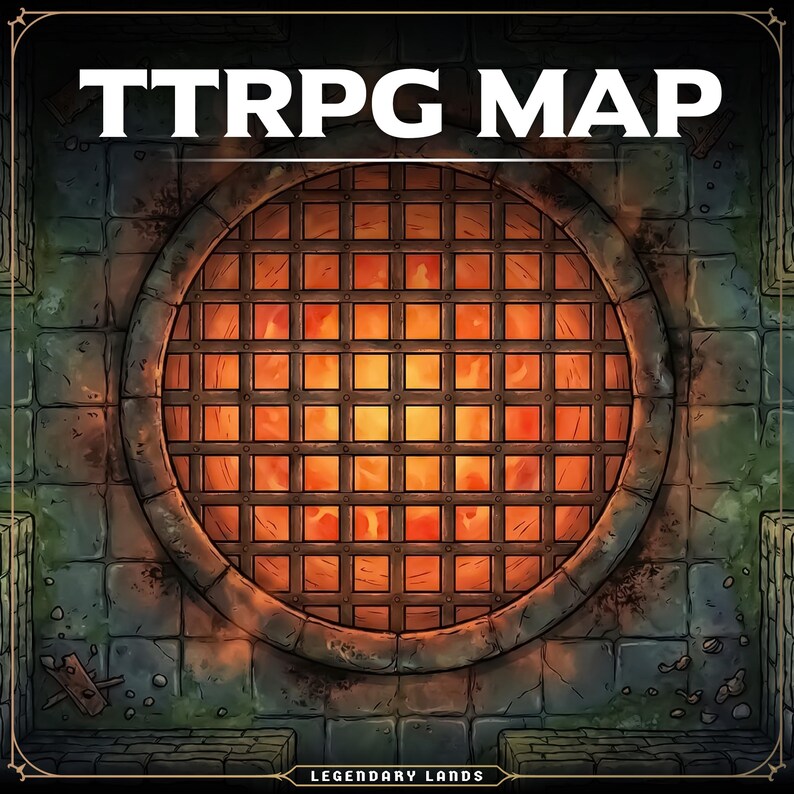 Lava Trap Dungeon Path Dnd Battlemap | TTRPG Map Compatible With ...