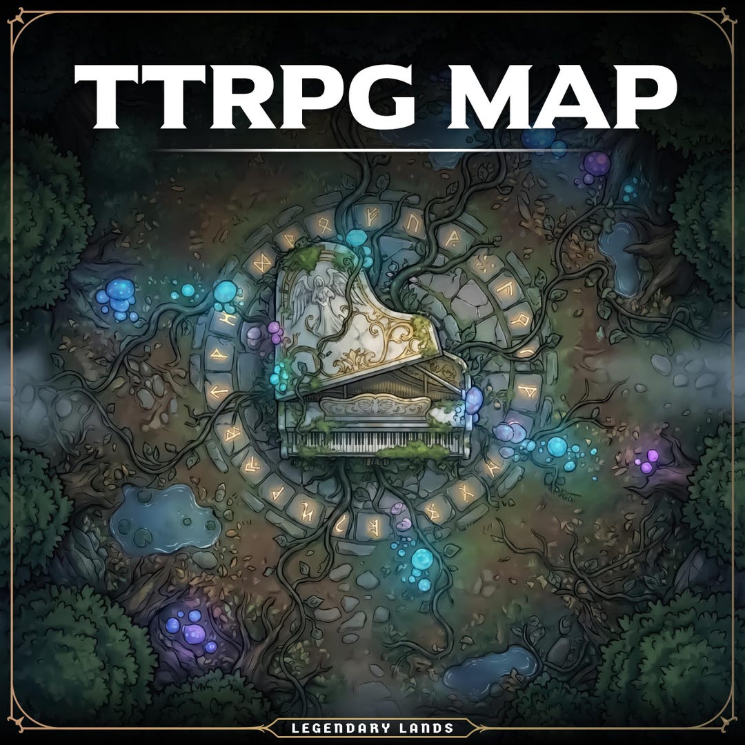 Forest Piano Dnd Battlemap | TTRPG Map Compatible With Dungeons and ...