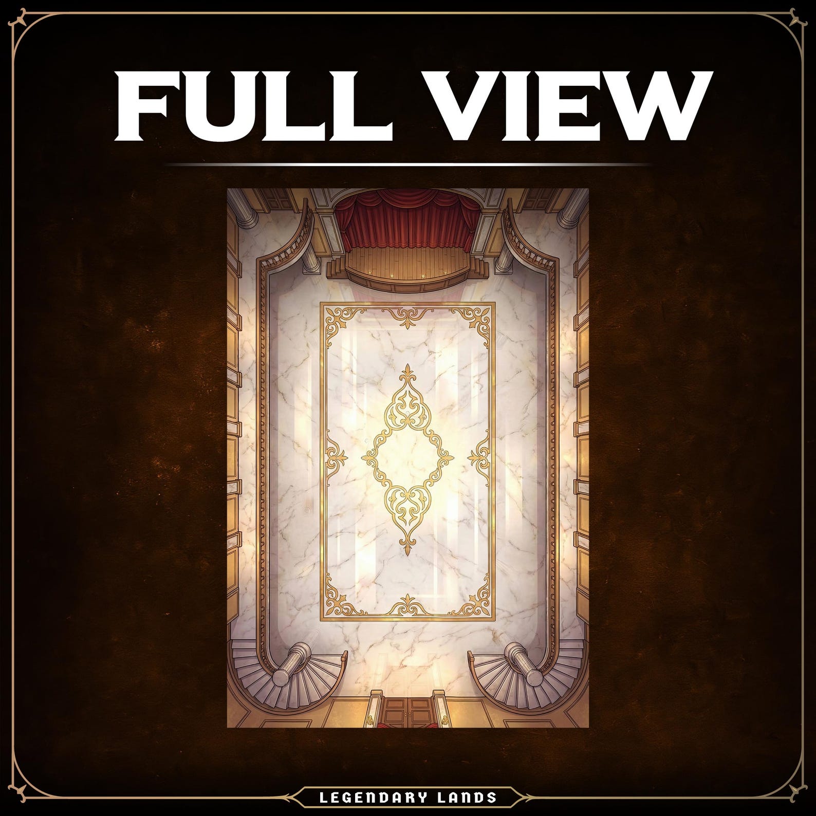 Noble Ballroom Hall Battlemap | TTRPG Map Compatible With Dungeons and ...