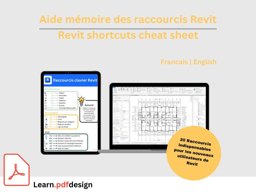 Revit Cheat Sheet for Keyboard Shortcuts. 20 Shortcuts, Perfect for ...