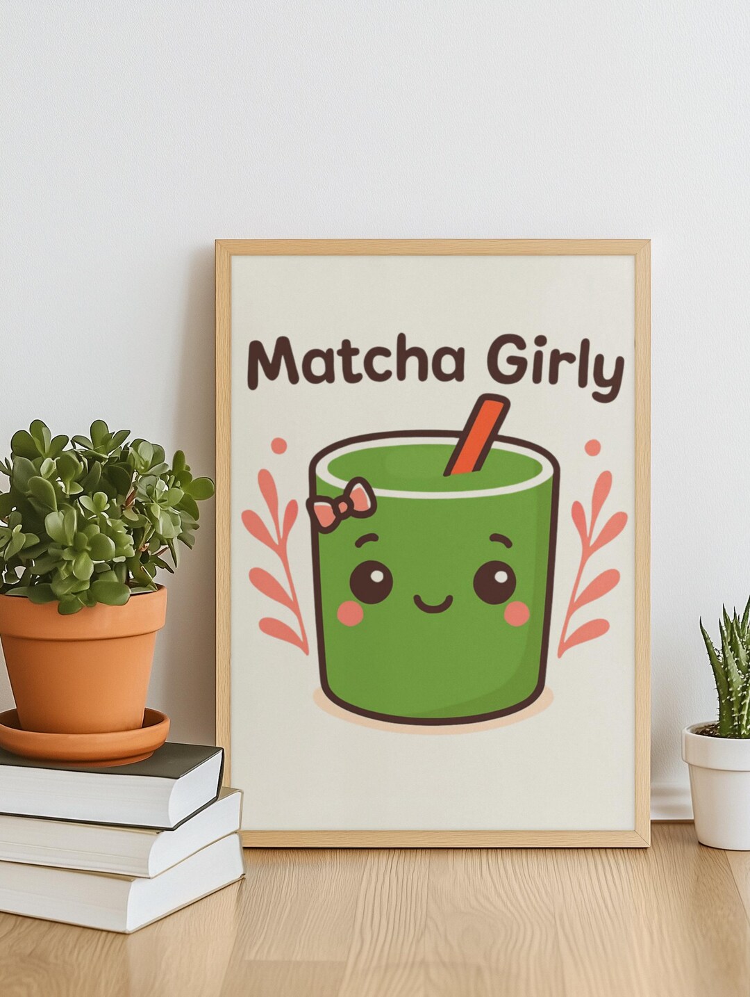 Matcha Girly Printable Wall Art, Cute Matcha Drink Digital Download ...