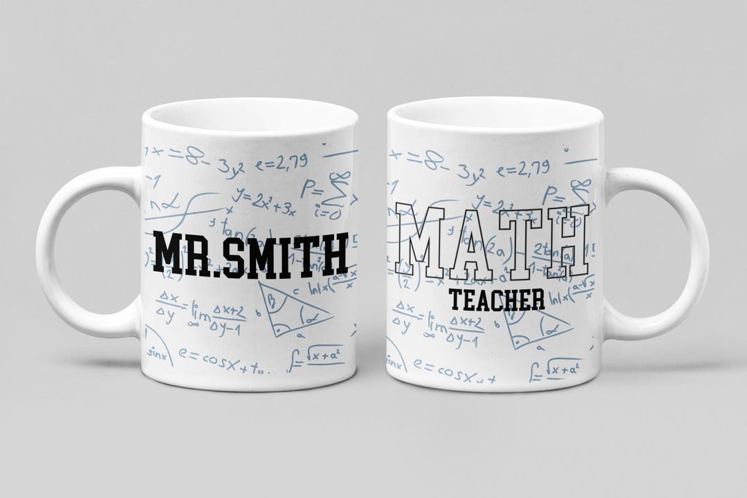 Custom Math Teacher Gift, Mathematics Pattern Mug, Teacher Gift for ...