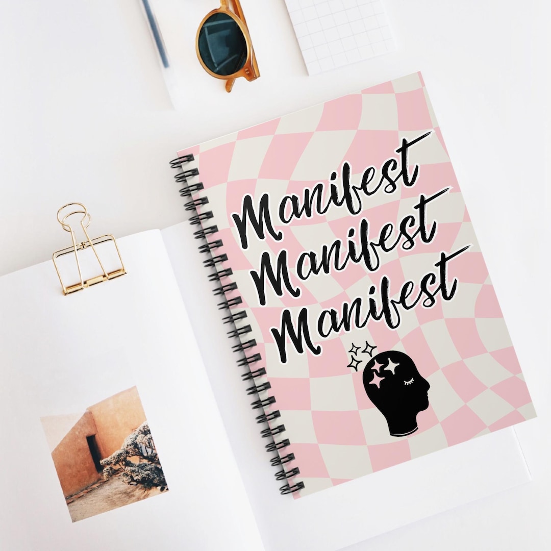 Pink Manifestation Journal, Cute Spiral Notebook - Etsy