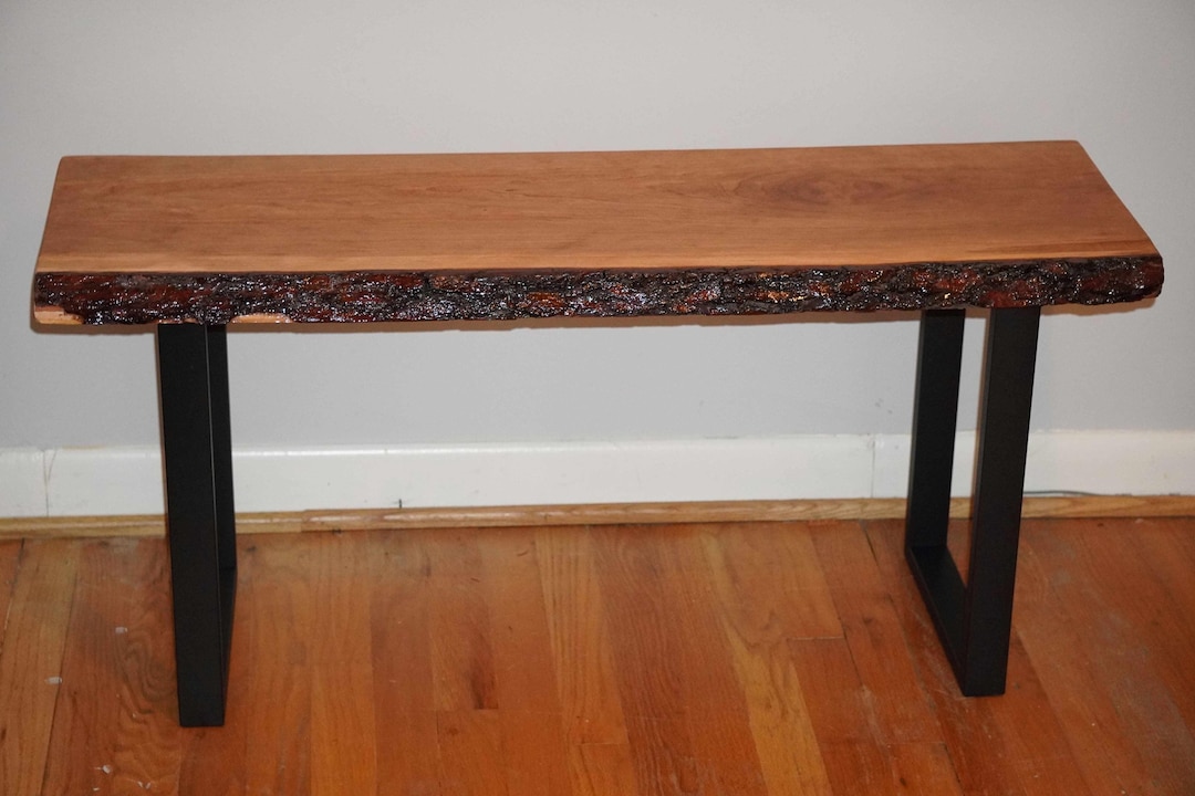 Custom Cherrywood Live Edge Bench - Etsy