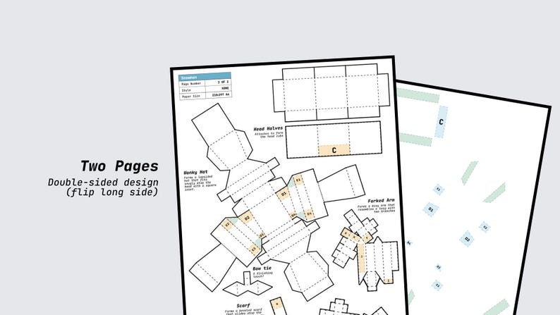 Snowman Papercraft Printable - Etsy