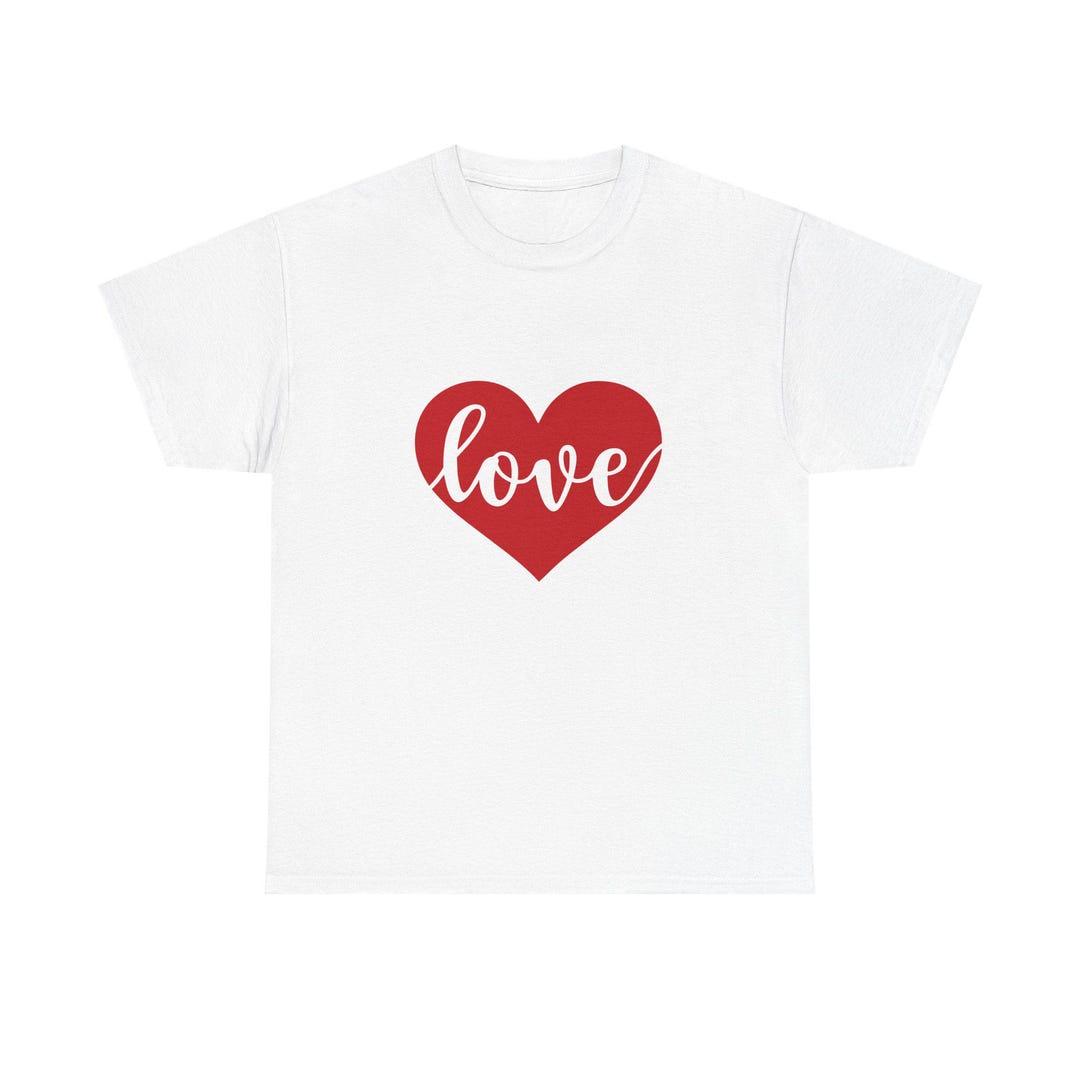 Red Heart Love Graphic Tee | Valentine's Day Casual Shirt - Etsy Australia