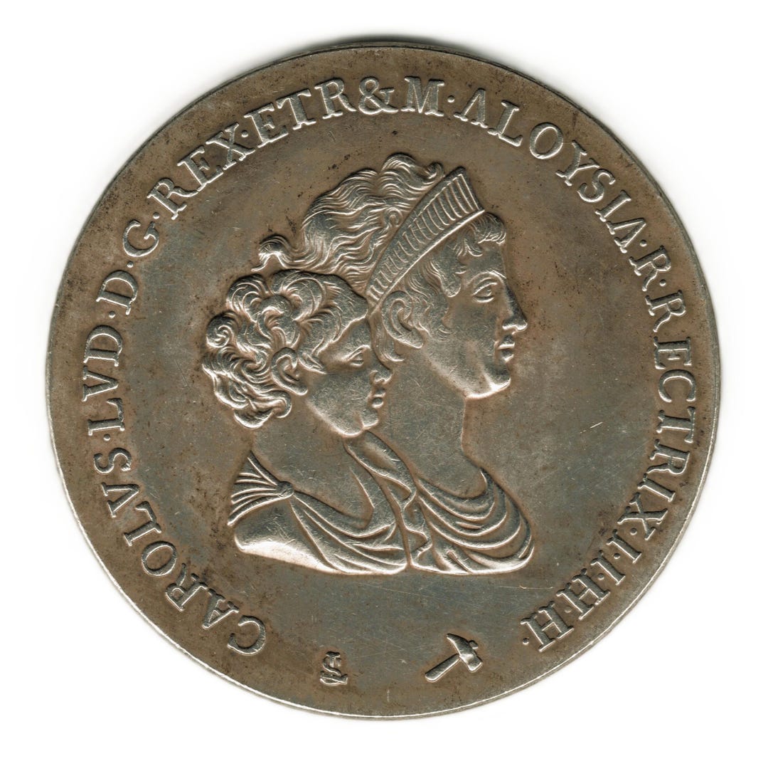1803 Italy - Florence Dena (10 Lire) - Carlo Ludovico I Di Borbone ...