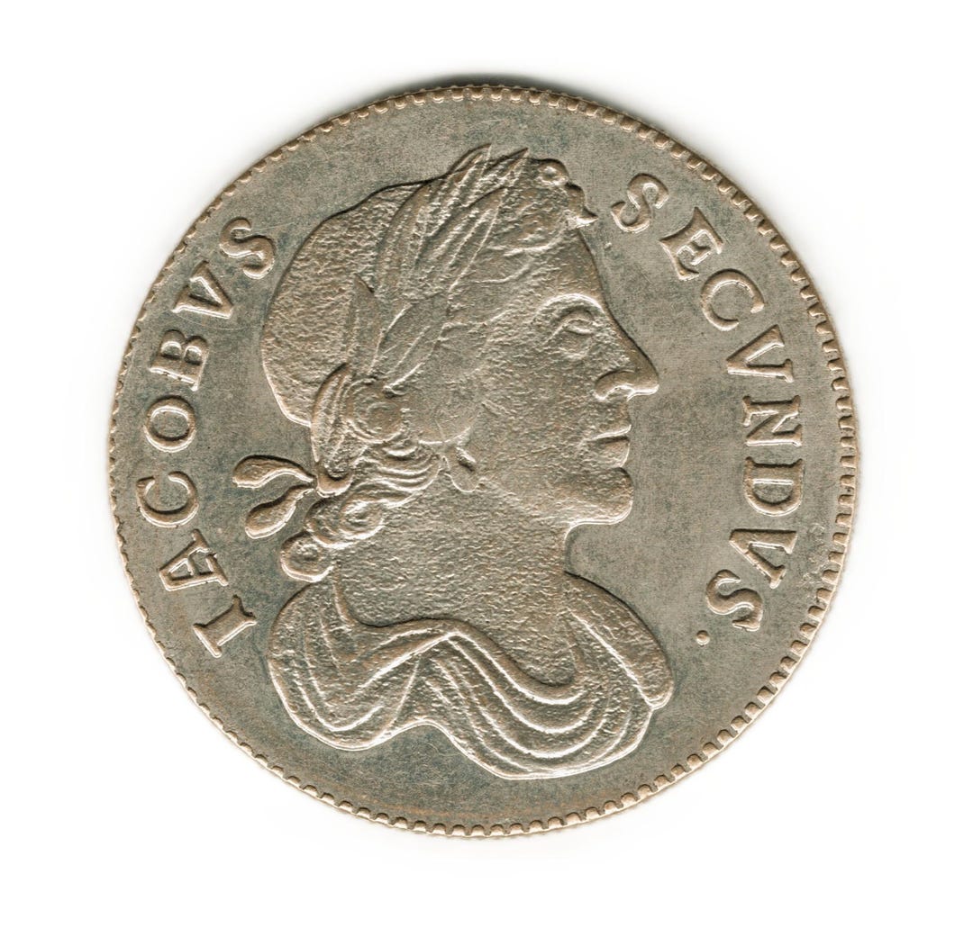 1685-1687 England 1/2 Penny - James II - Copy of Coin - Etsy