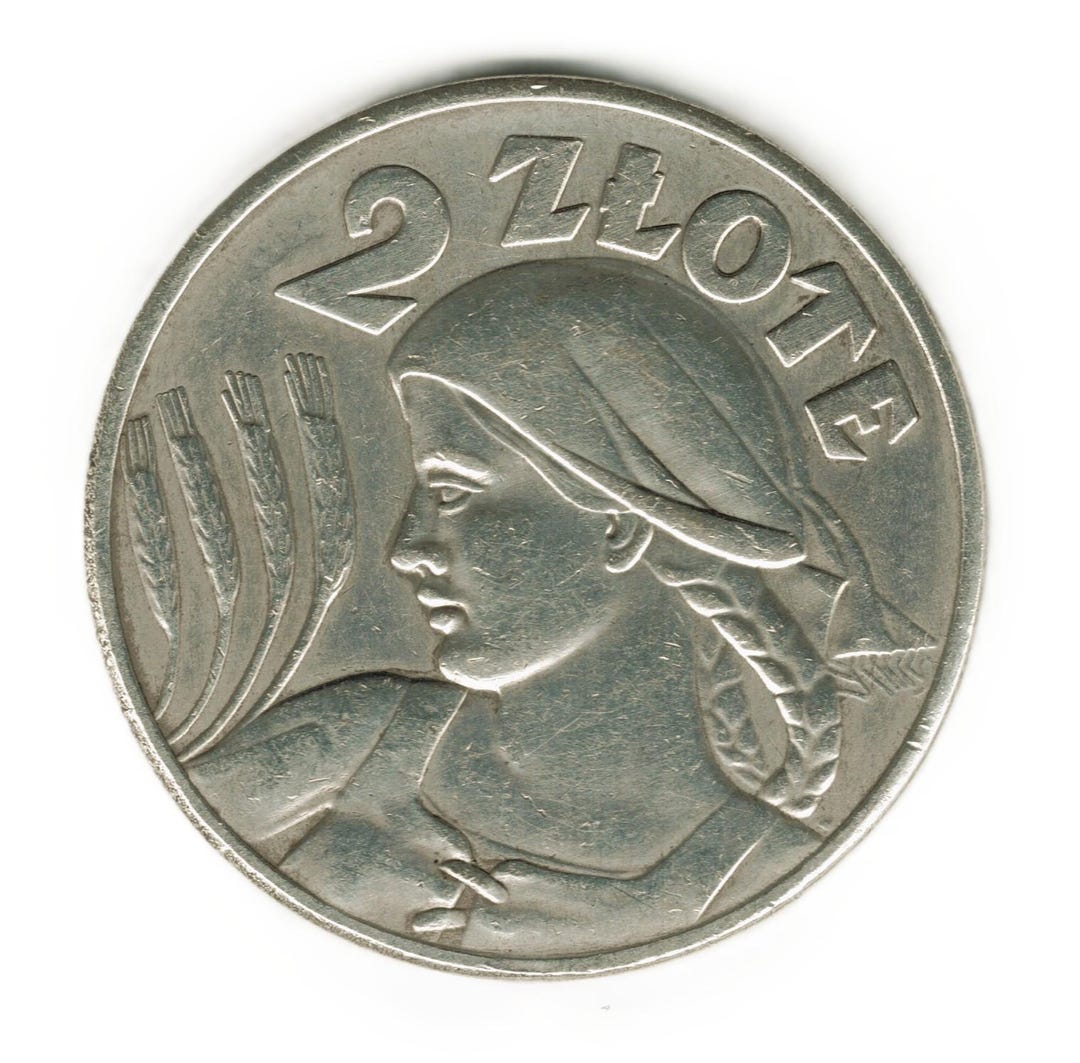 1924 Poland 2 Zlote Type 2 - Copy of Coin - Etsy
