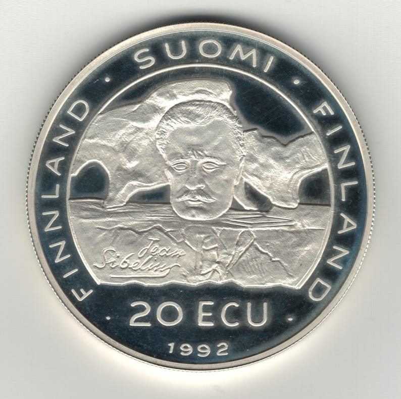 1992 FINLAND 20 Ecu SILVER Coin - Etsy