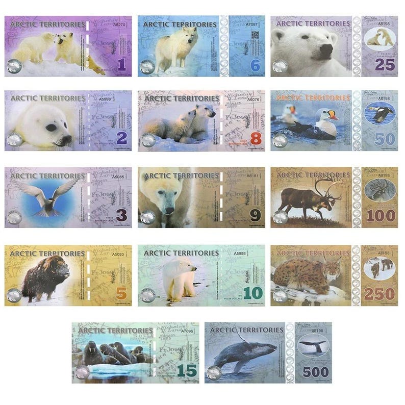 Arctic Commemorative Banknote Complete Set of 14 Different ...