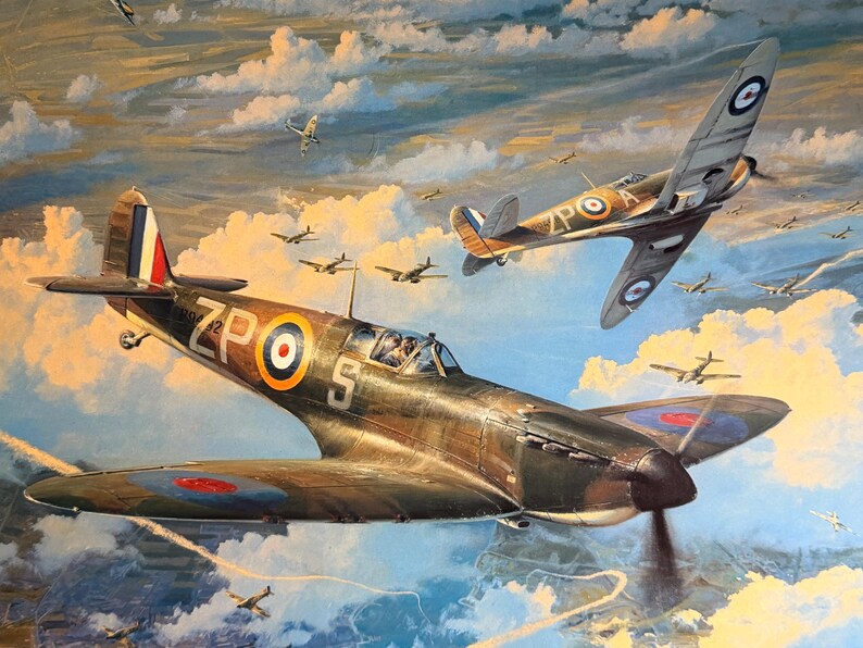 RAF Signed Robert Taylor Spitfires Print | Battle of Britain Aviation ...