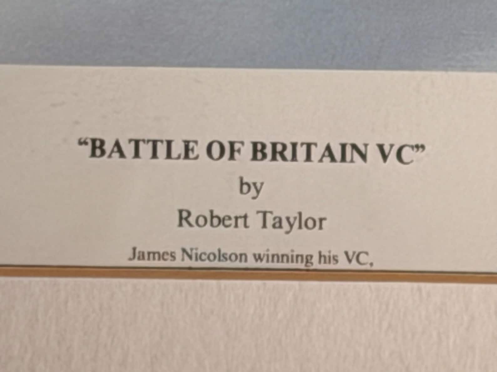 Signed Robert Taylor Aviation Print – Battle of Britain VC, Framed WWII ...
