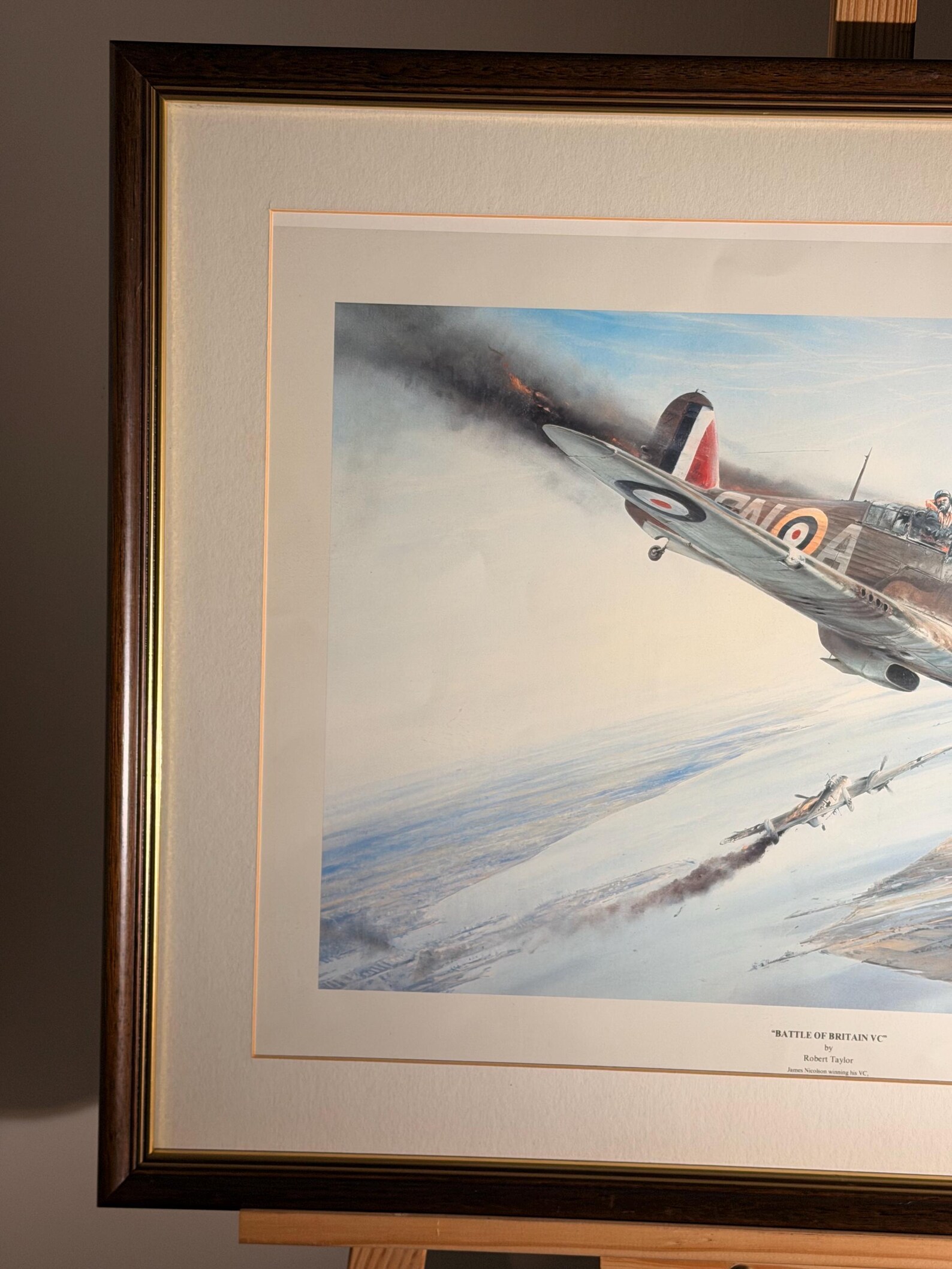 Signed Robert Taylor Aviation Print – Battle of Britain VC, Framed WWII ...