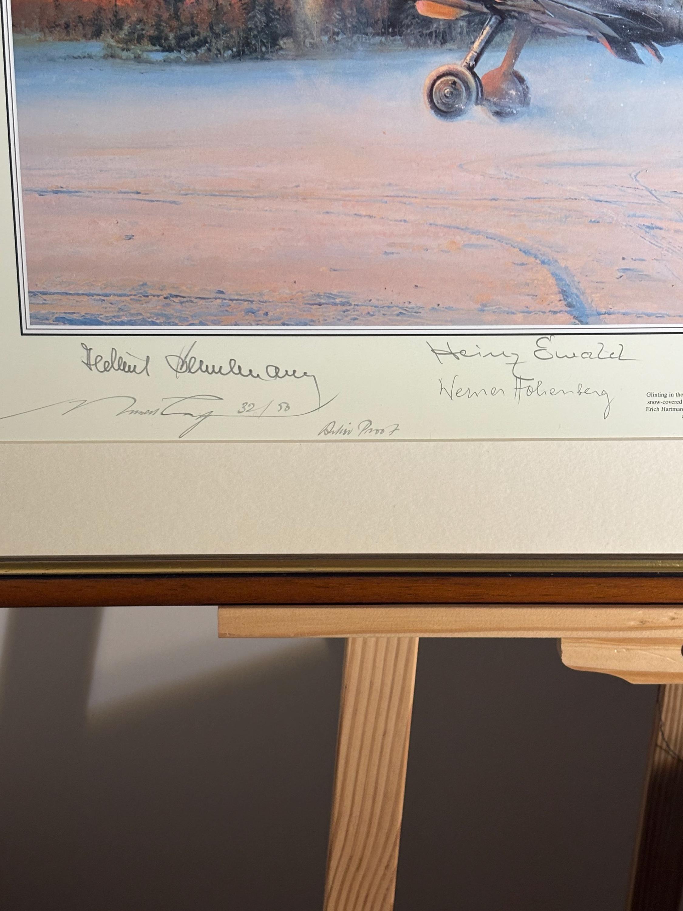 Signed Robert Taylor Aviation Print: Luftwaffe Me109g, 10 Signatures ...