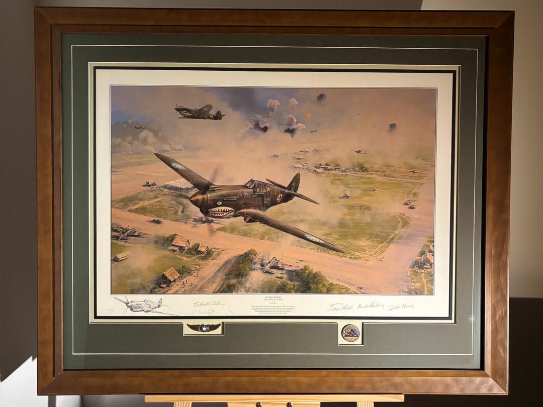 Robert Taylor Flying Tigers Print: WWII Aviation Art Signed by 4 AVG ...