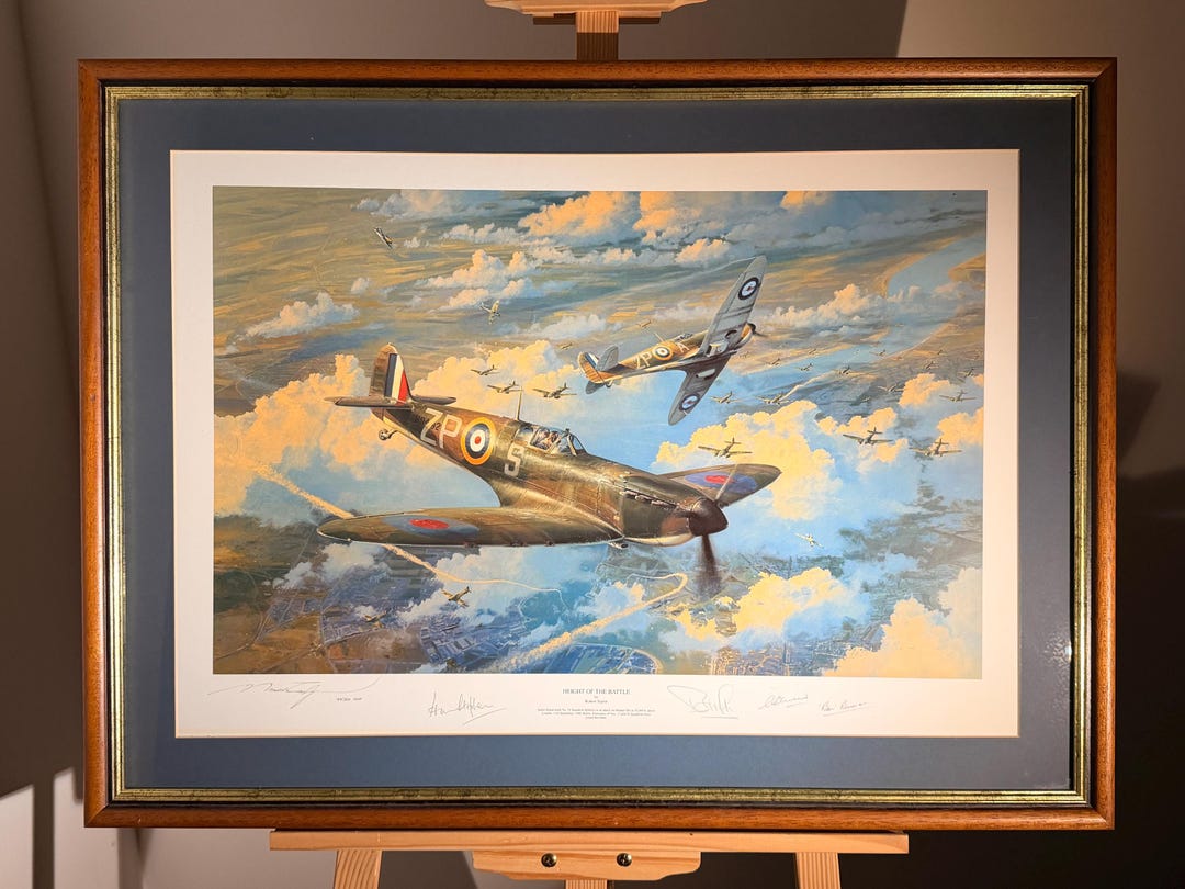 RAF Signed Robert Taylor Spitfires Print | Battle of Britain Aviation ...