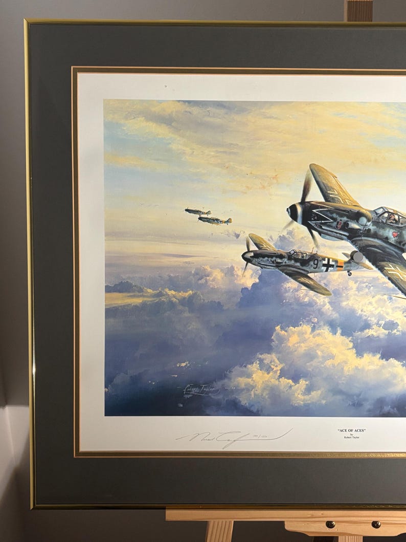 Erich Hartmann Signed Aviation Print: Ace of Aces by Robert Taylor (799 ...
