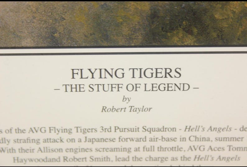 Robert Taylor Flying Tigers Print: WWII Aviation Art Signed by 4 AVG ...