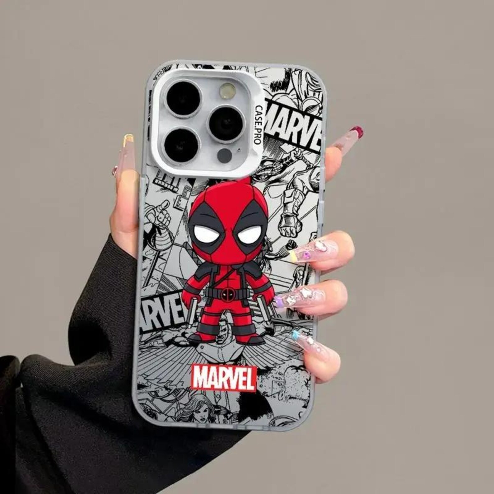 Deadpool Cartoon Hero Cute Phone Case for iPhone 15, 14, 13, 12, 11 Pro ...