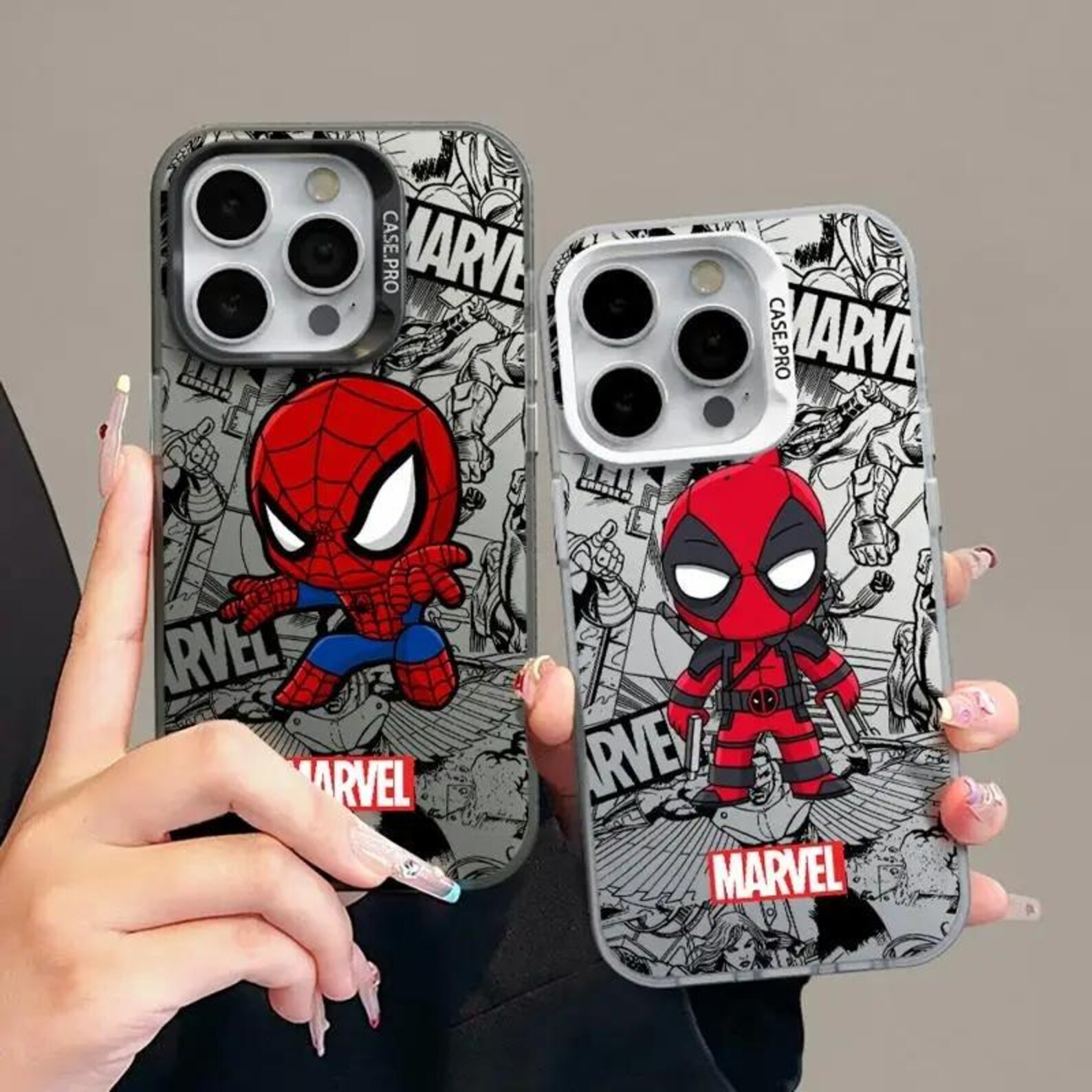 Deadpool Cartoon Hero Cute Phone Case for iPhone 15, 14, 13, 12, 11 Pro ...