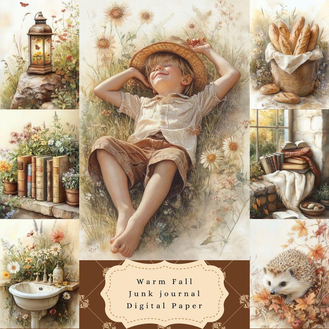 Warm Fall Garden Life Junk Journal, A4 Digital Vintage Autumn Scrapbook ...