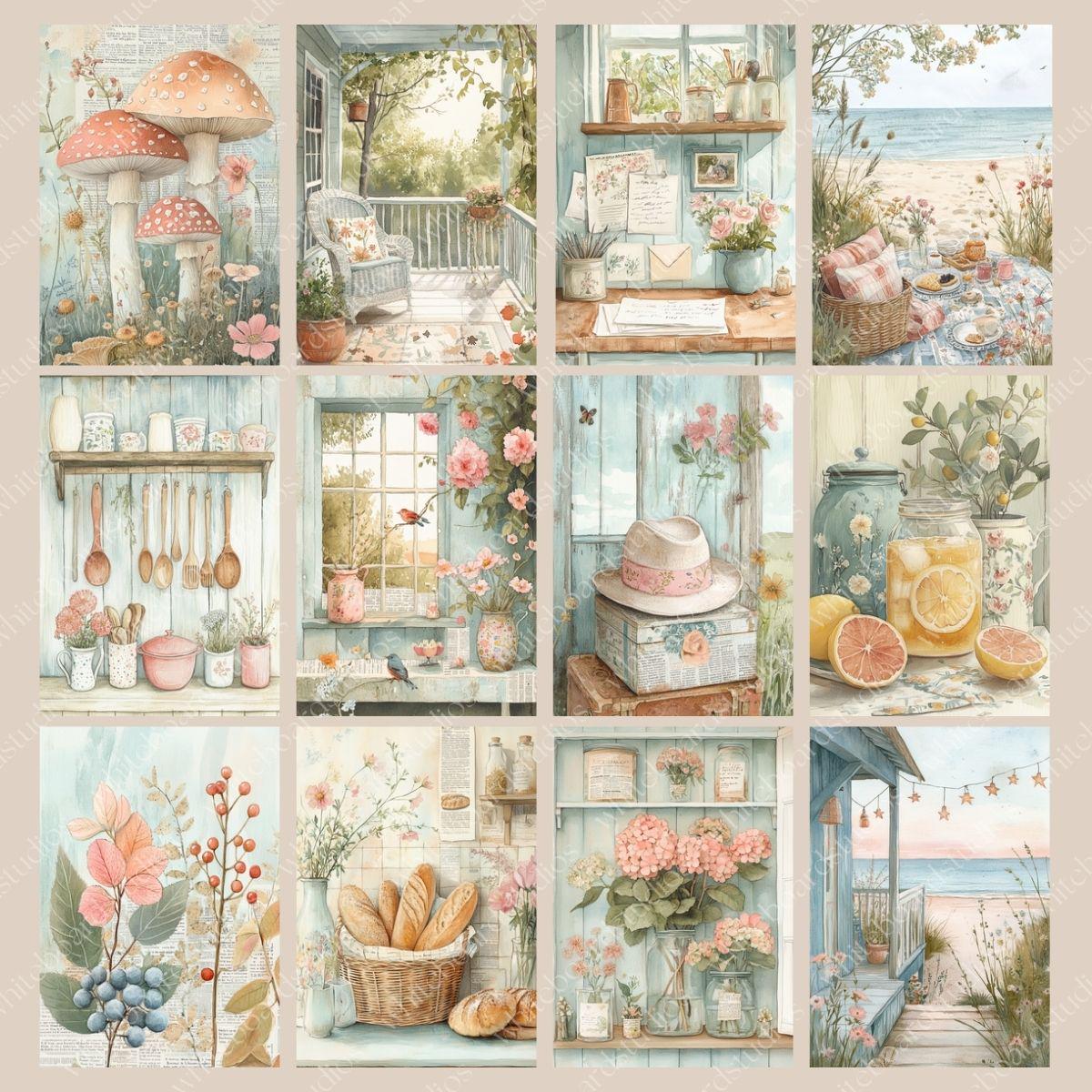 Vintage Cottage Farm Life Junk Journal, Shabby French Countryside ...