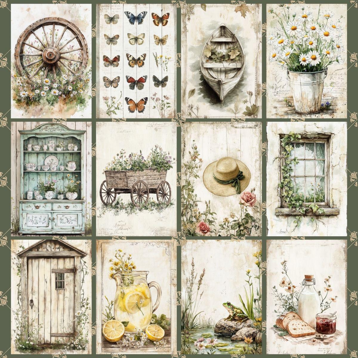Gardening Cottage Scrapbook Junk Journal Pages, Digital Printable ...