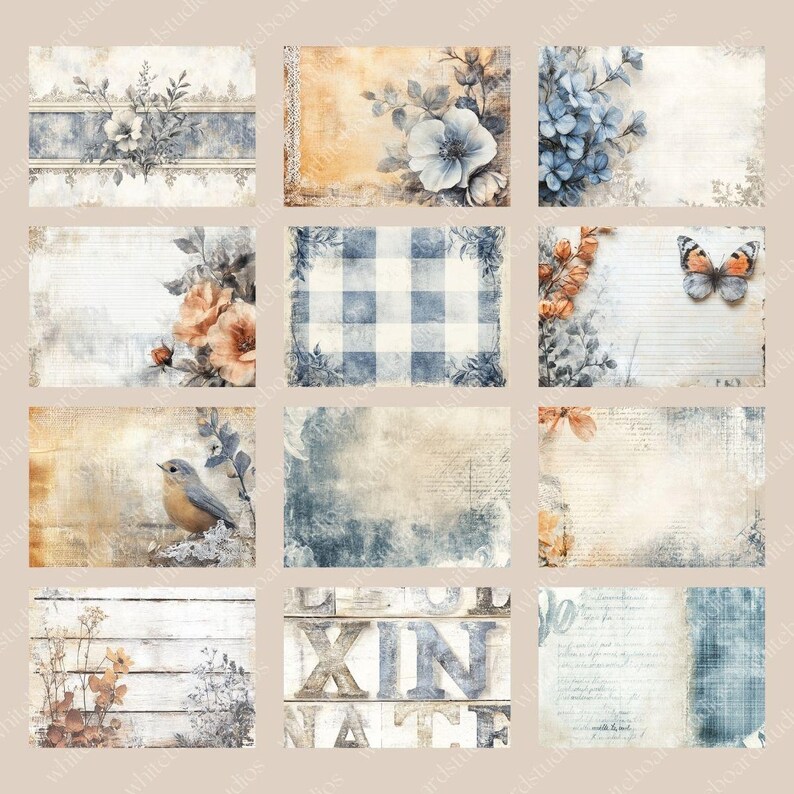 Vintage Timeless Filler Pages Add on Kit Scrapbook Junk Journal Wall ...